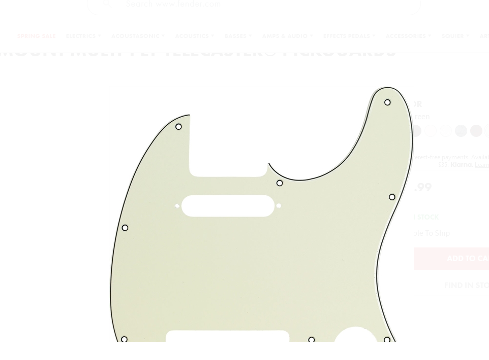 Fender 3-ply Mint Green 8-Hole Modern Telecaster ® Pickguard 099215400