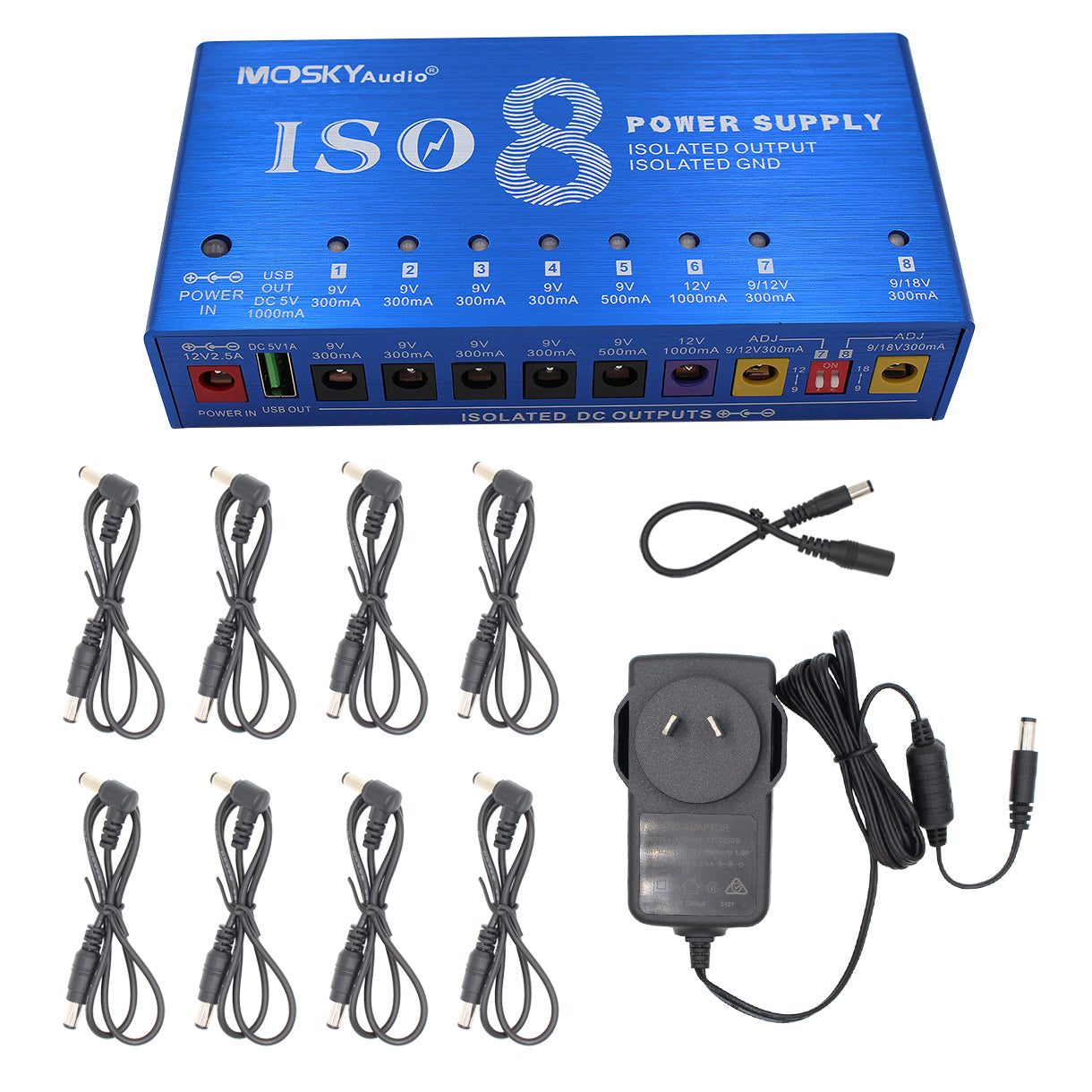 Mosky ISO 8 POWER SUPPLY FULLY ISOLATED POWER SUPPLY with all cables
